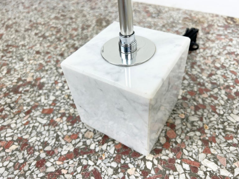 Koch and Lowy Marble Base Chrome Table Lamp For Sale at 1stDibs
