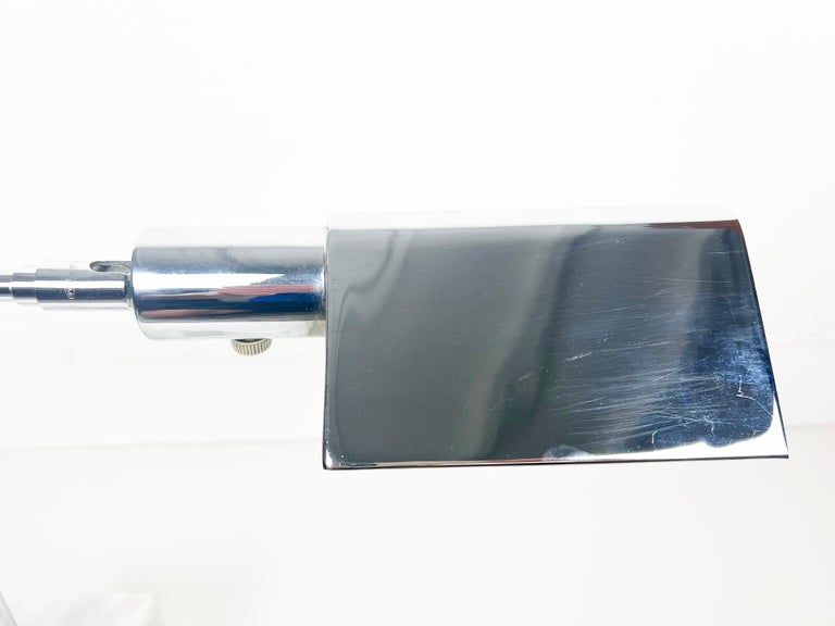 Koch and Lowy Marble Base Chrome Table Lamp For Sale at 1stDibs