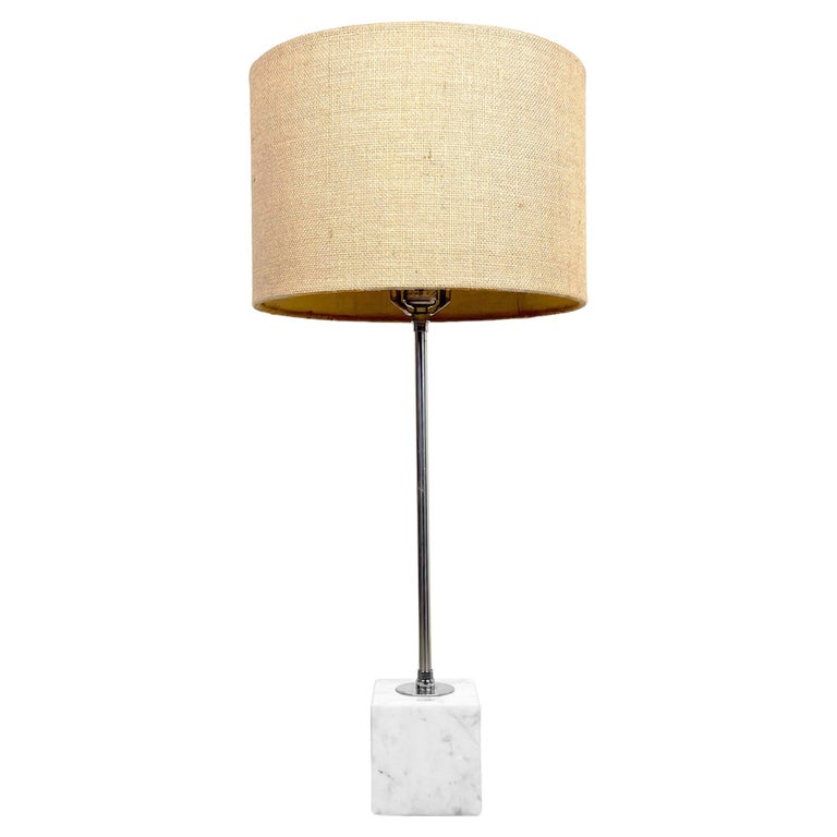 Koch and Lowy Marble Base Chrome Table Lamp For Sale at 1stDibs