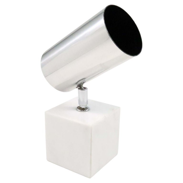 Koch and Lowy Lamp by Neal Small in Chrome and Carrara Marble at 1stDibs