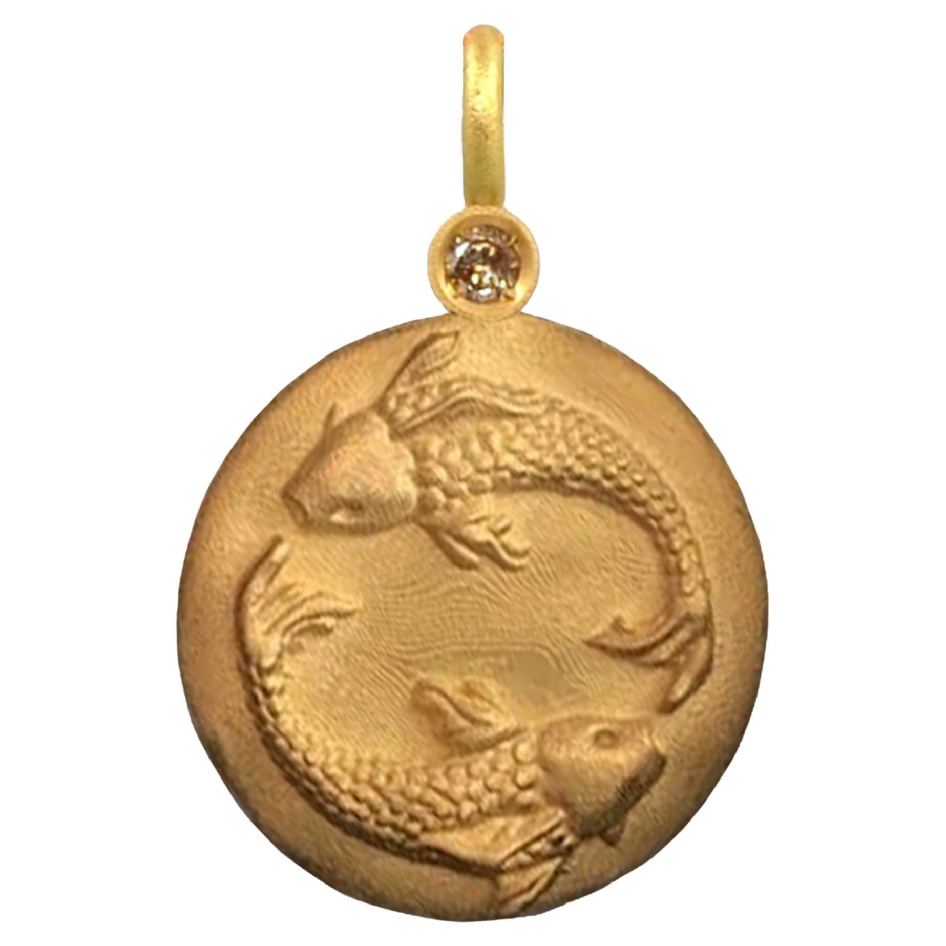 Blue Topaz Diamond Gold Koi Fish Pendant Necklace For Sale at 1stDibs ...