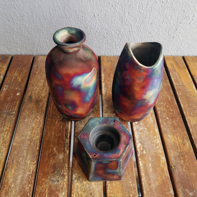 Koi Koban Keihatsu Raku Pottery Vase, Full Copper Matte, Handmade ...