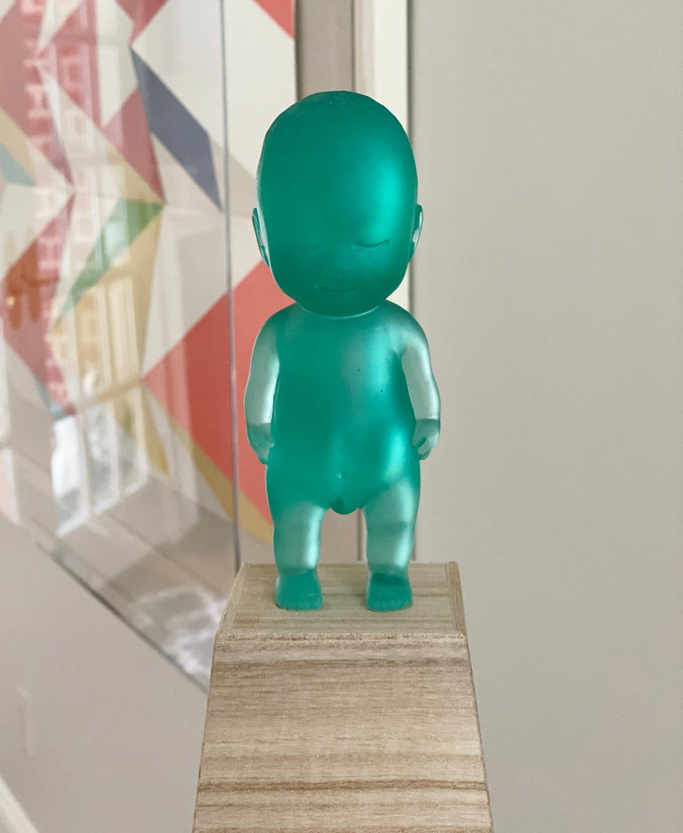 Koichi Matsufuji - 'Jade Baby' Cast Glass, Wood For Sale at 1stDibs