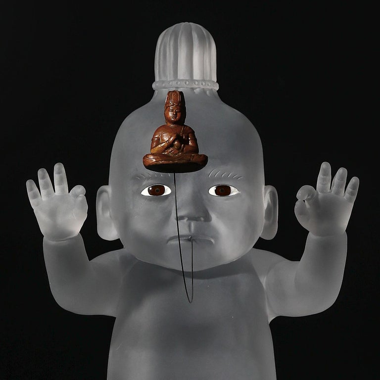 Koichi Matsufuji - ''Seated Baby of Mercy'' Cast Glass, Inlaid Glass ...