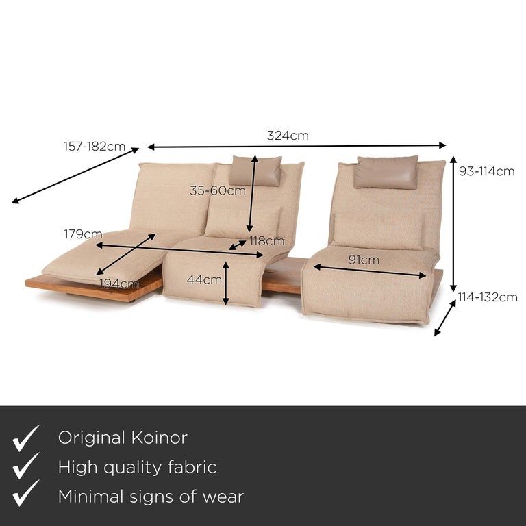 Koinor Free Motion Epos 2 Fabric Corner Sofa Beige Function Relax ...