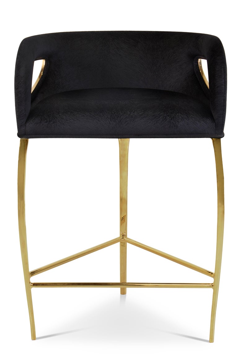 Modern Feminine Velvet Chandra II Bar Stool For Sale at 1stDibs