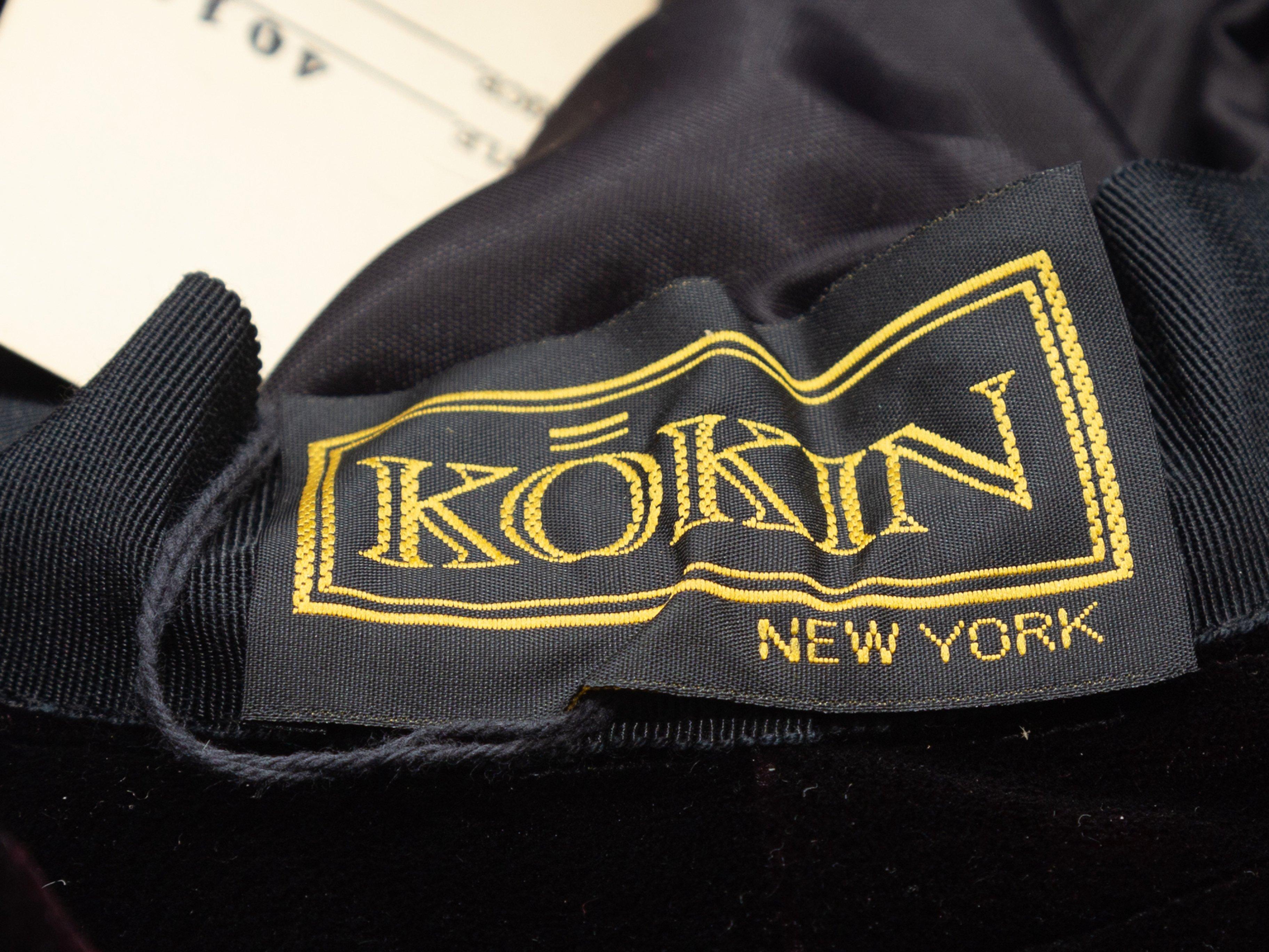 Kokin Wine and Black Velvet Hat For Sale at 1stDibs