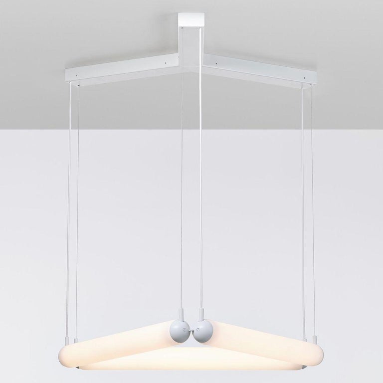 Koldova 'Puro Contour Triangle 800' Blown Opal Glass Pendant in White for Brokis For Sale at 1stDibs