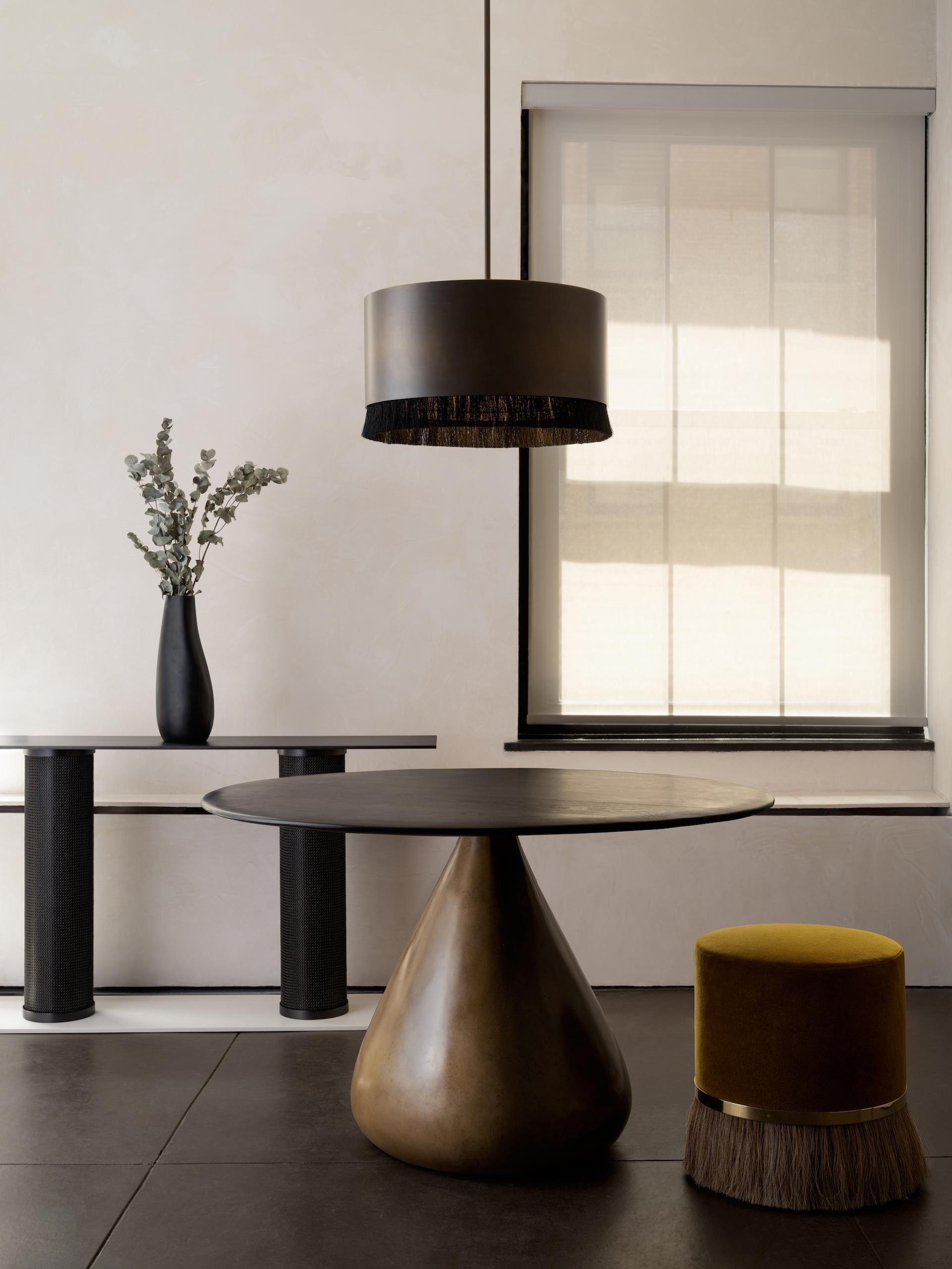 Konekt Thing 3 Stool with Polished Brass, Horse Hair and Velvet For ...