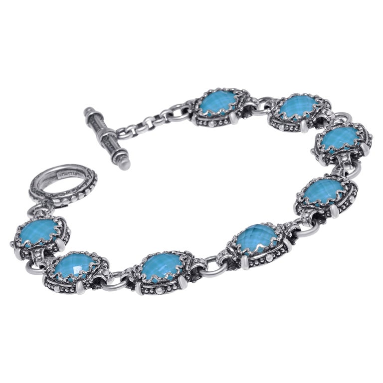 Konstantino Aegean Sterling Silver and Rock Crystal Link Bracelet For ...