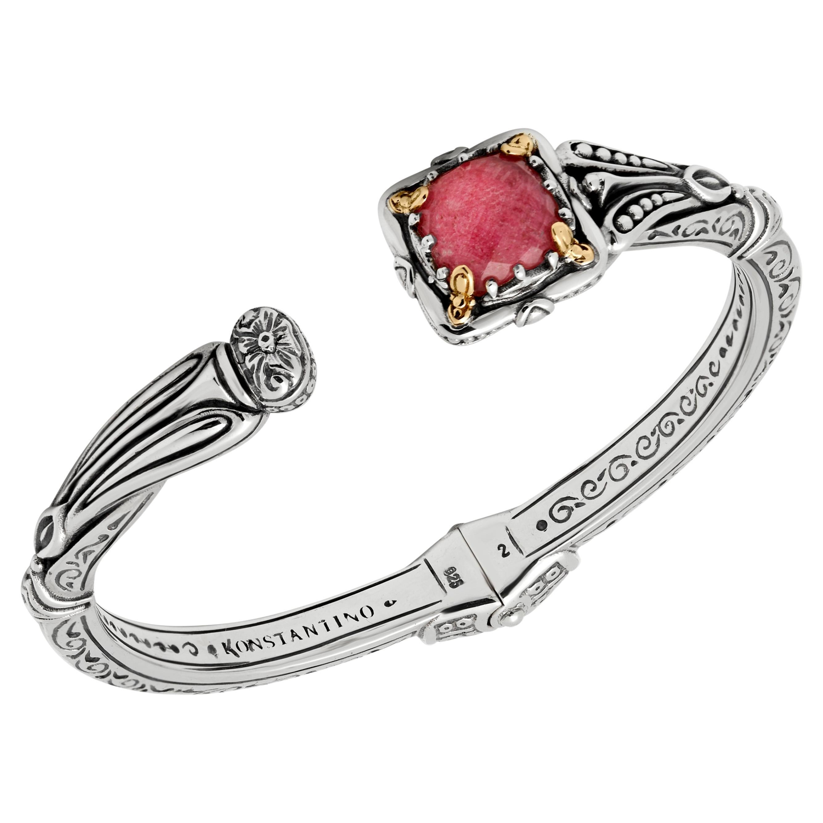 Konstantino Gen K S. Silver and 18k Gold Tulite Doublet Bracelet For ...