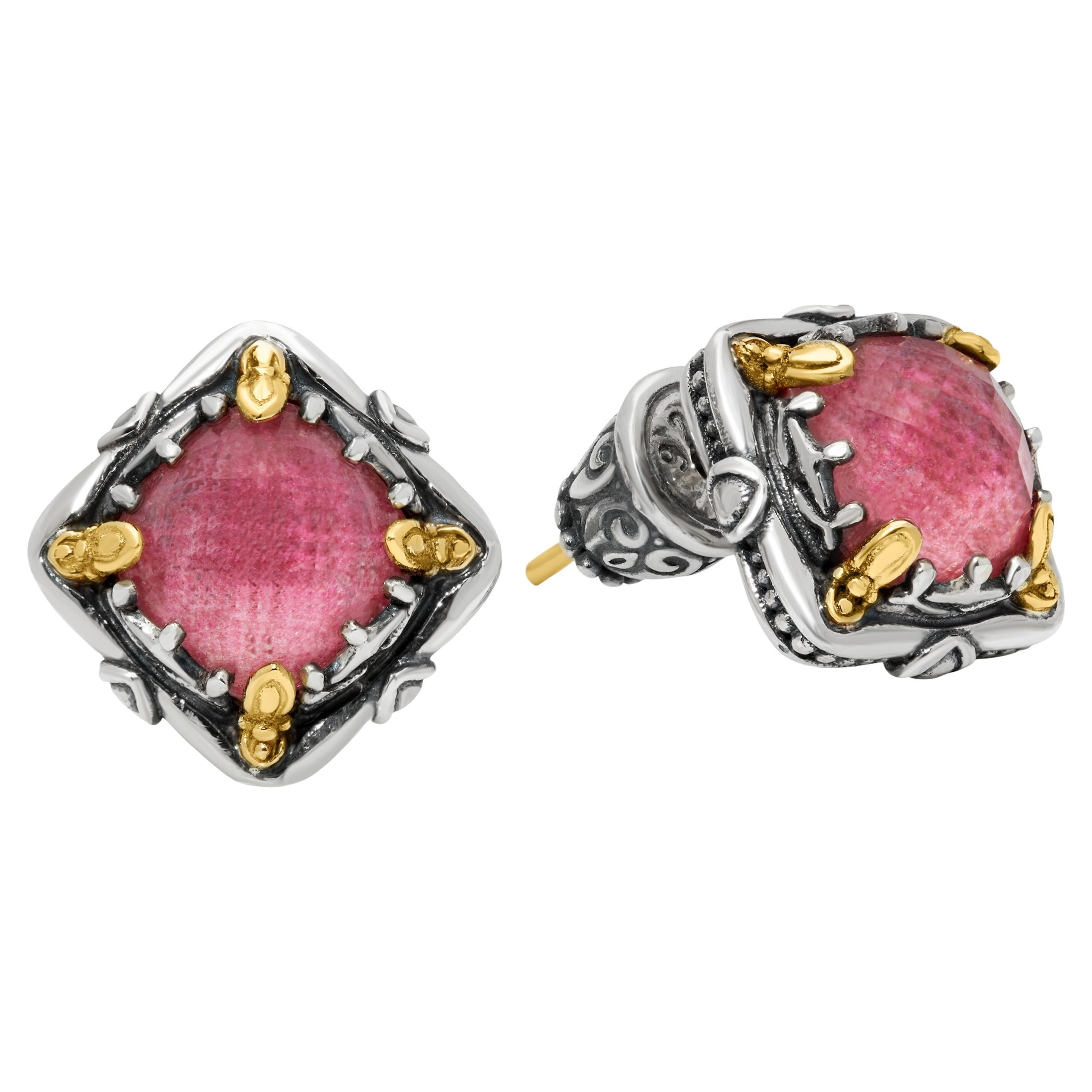 Konstantino Gen K Sterling Silver and 18k Gold Ruby Stud Earrings For ...