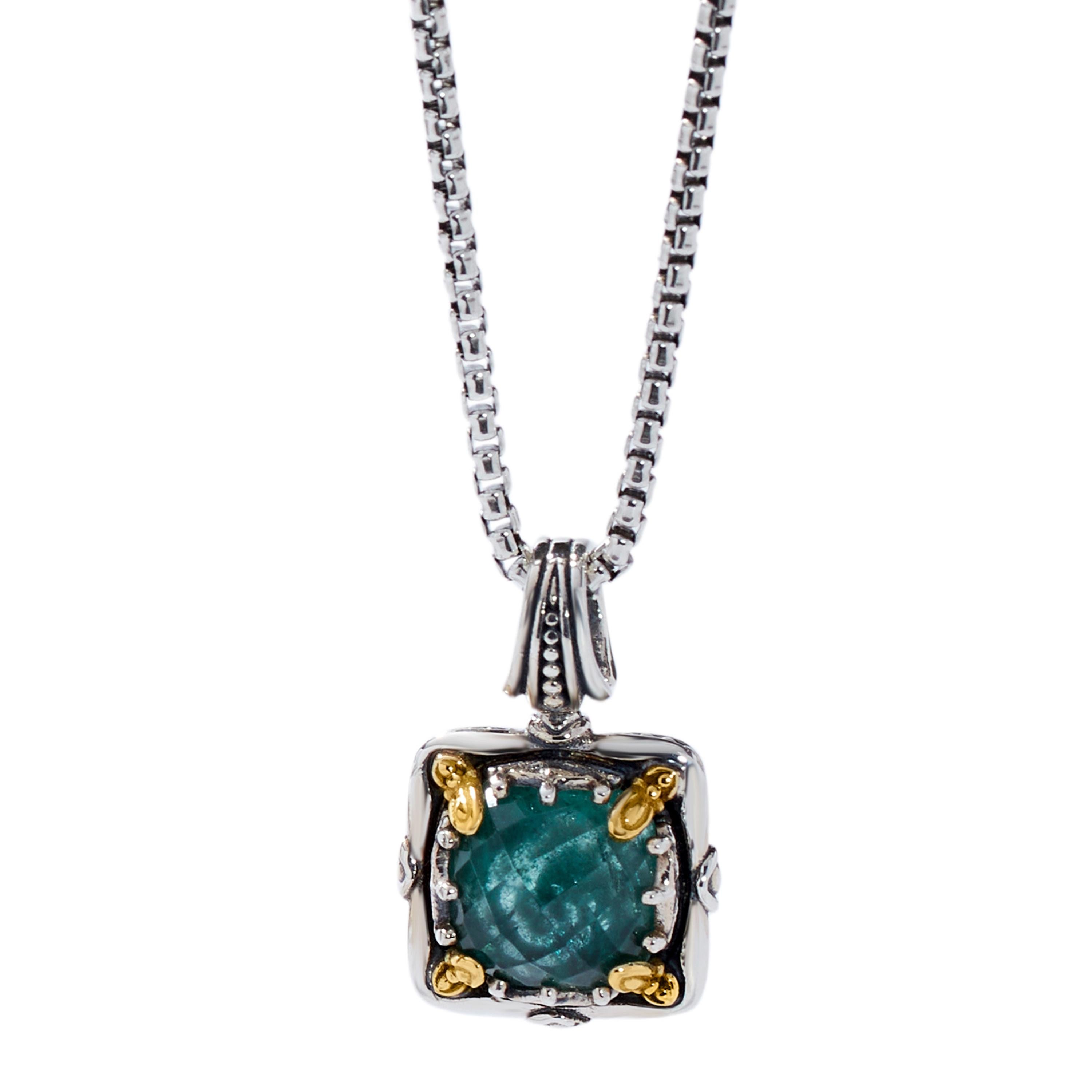 Konstantino Gen K Sterling Silver and 18k Gold Aventurine Pendant For ...