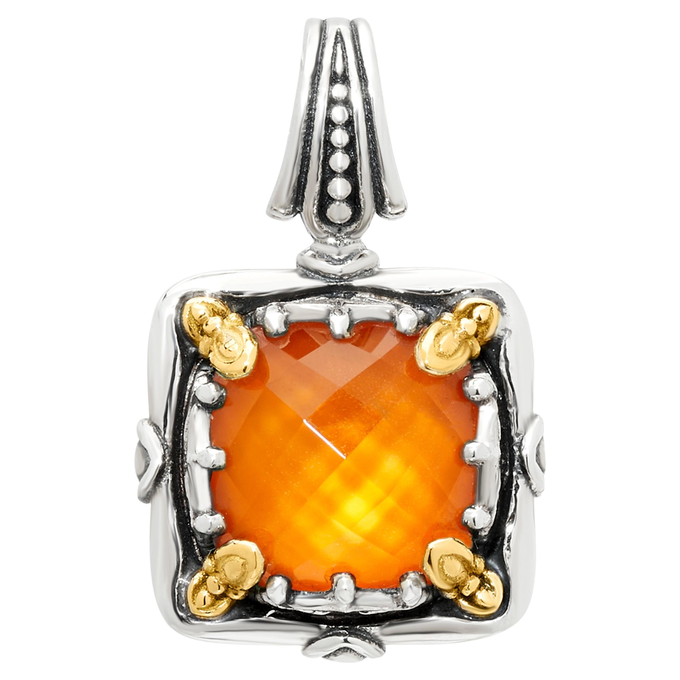 Konstantino Sterling Silver 18K Yellow Gold Diamond Cross Pendant For ...