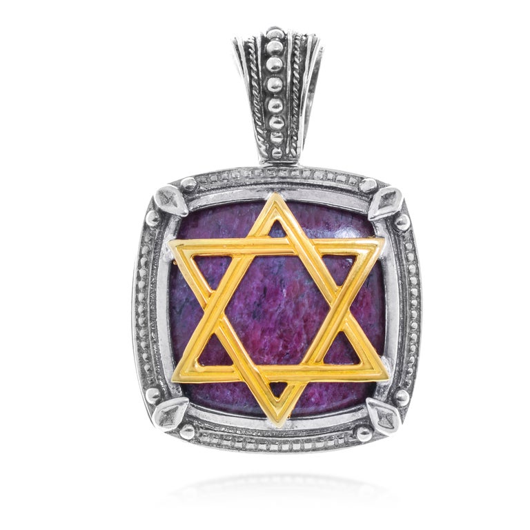 Konstantino Heonos Sterling Silver, 18k Gold, Ruby Root Pendant For ...