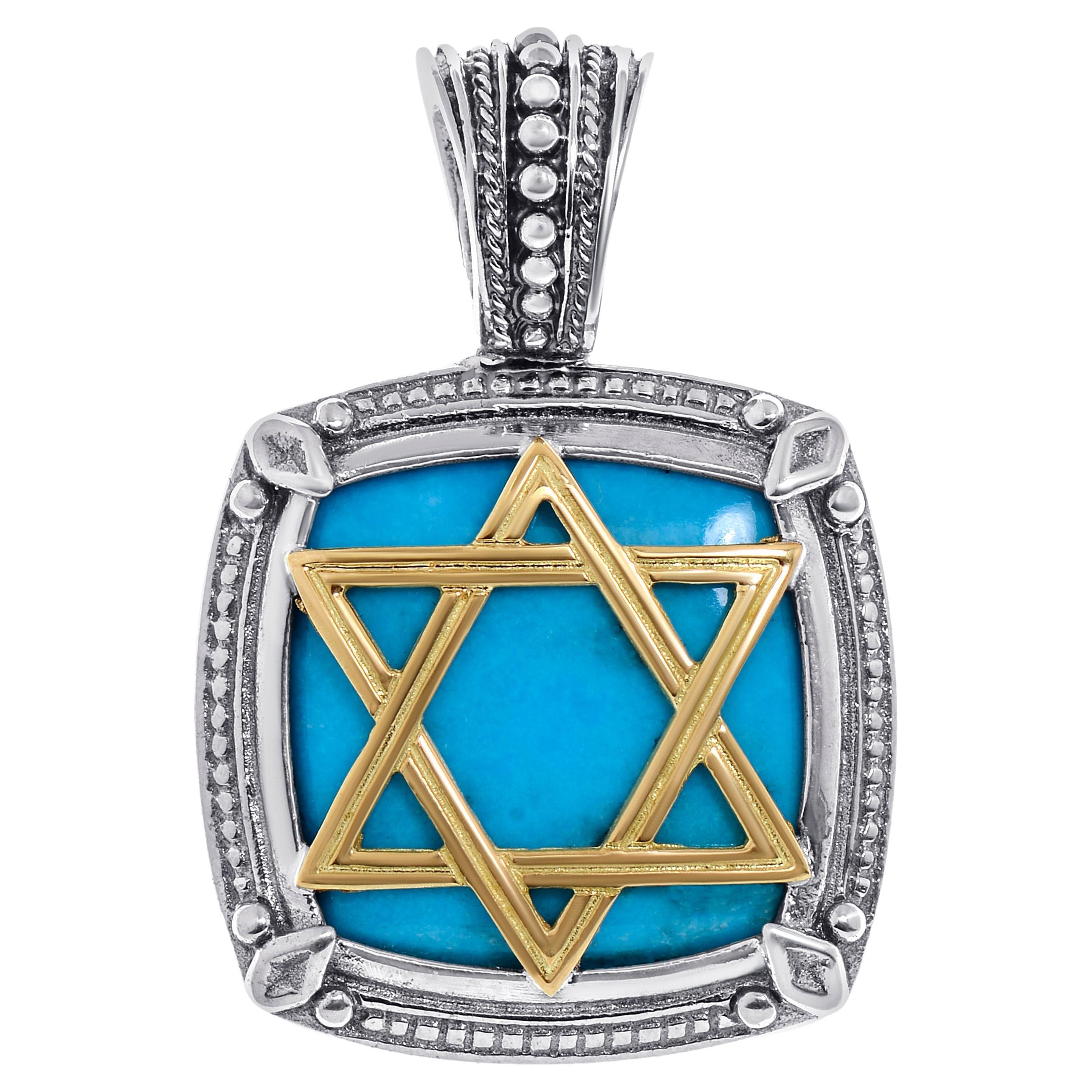 Victorian 15-18k Yellow Gold, Silver, Diamond and Persian Turquoise ...