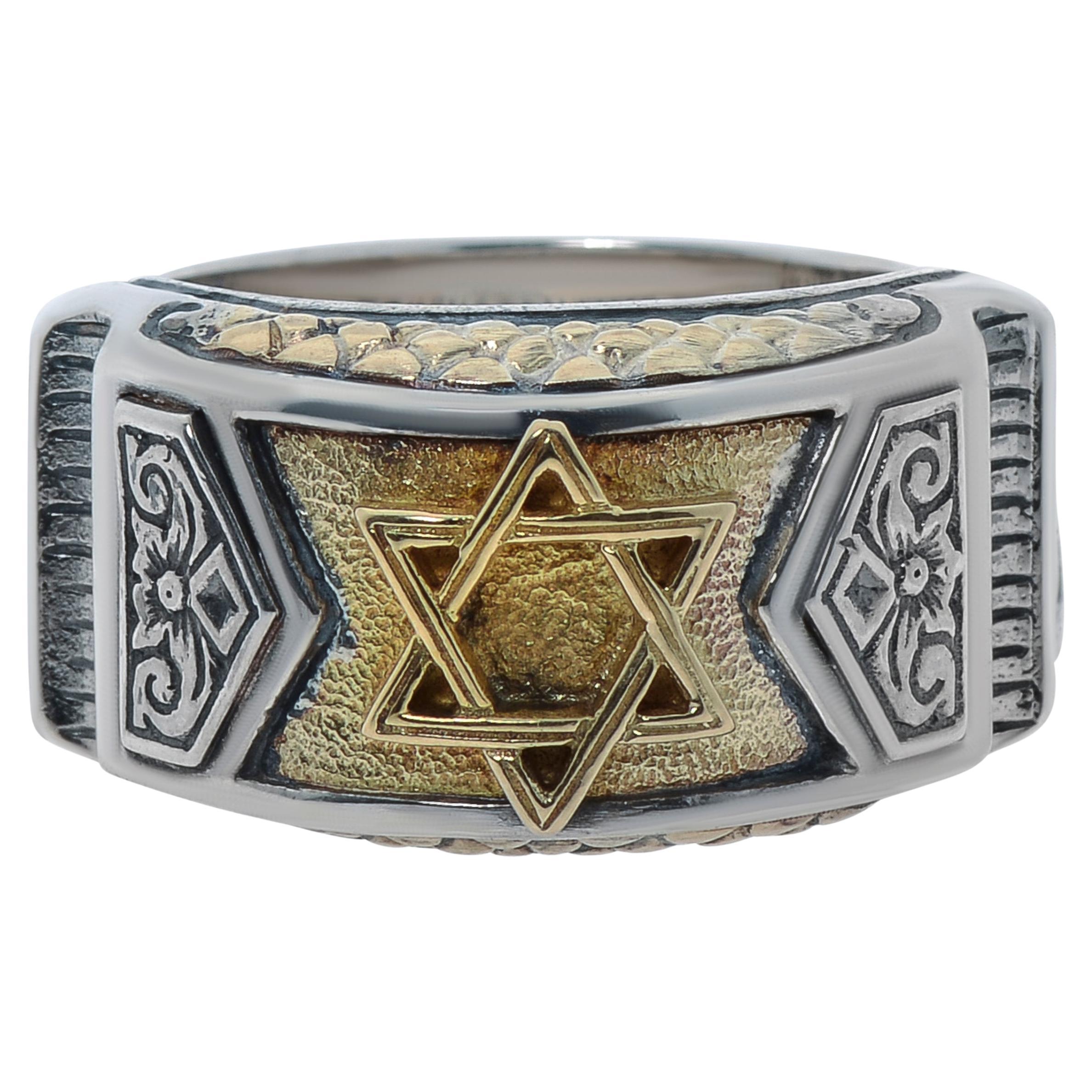 Konstantino Kleos Sterling Silver and 18k Gold Ring For Sale at 1stDibs