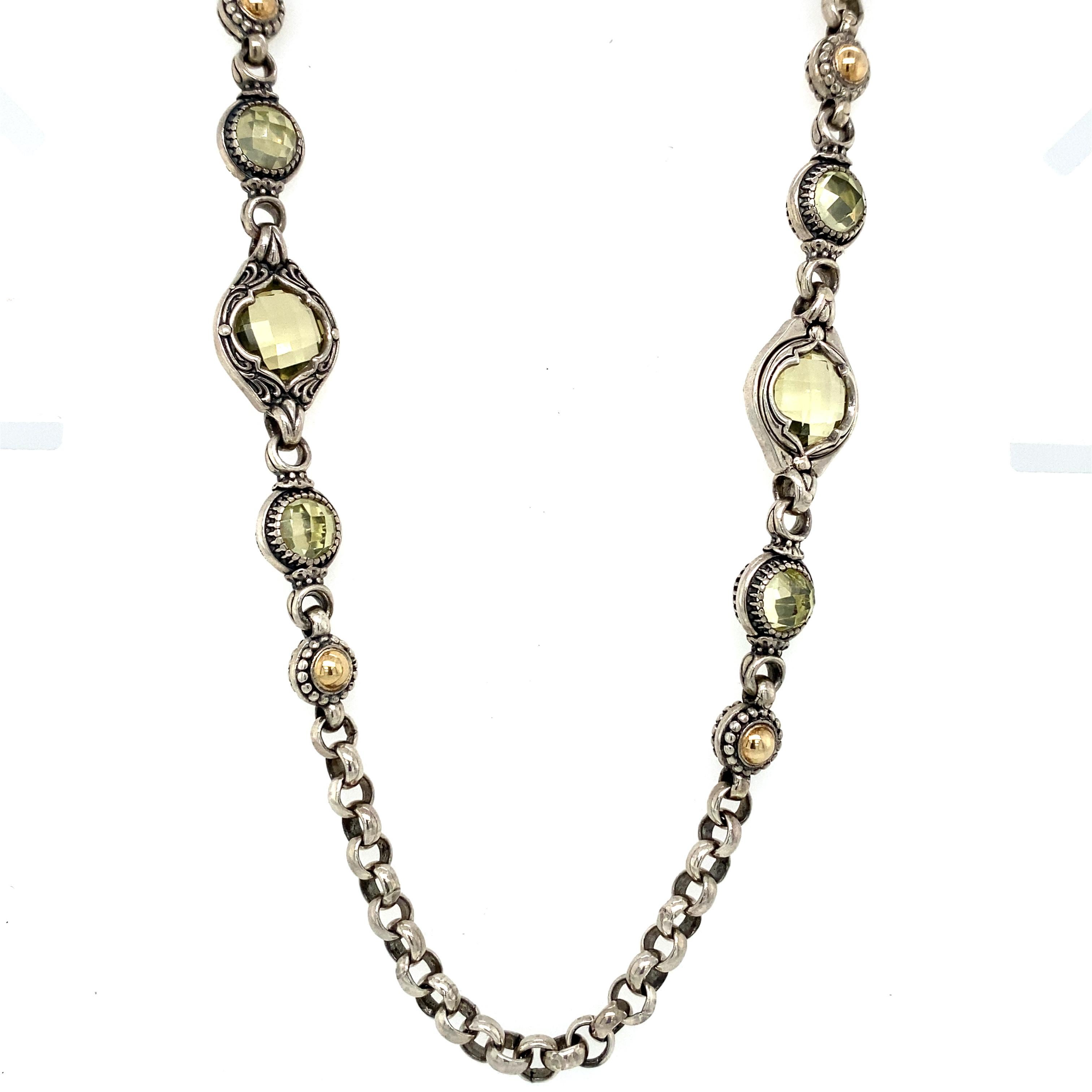 KONSTANTINO Multi-Gemstone Oval Pendant and Chain in Sterling Silver ...