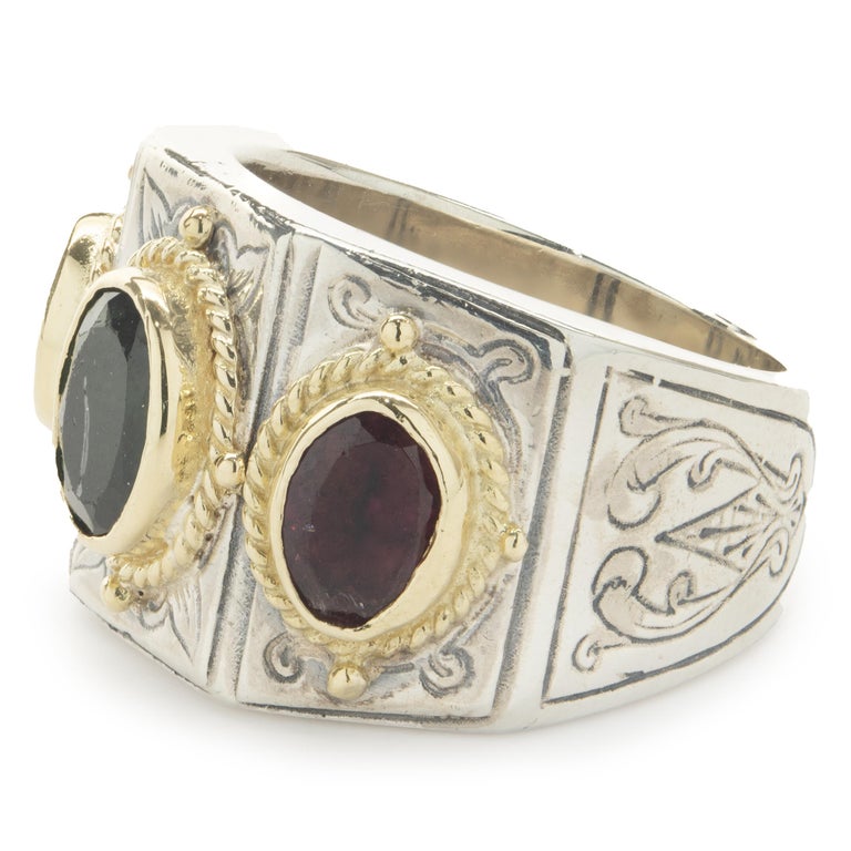 Konstantino Sterling Silver and 18 Karat Yellow Gold Multi Colored ...