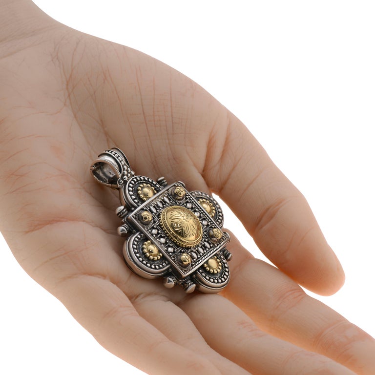 Konstantino Sterling Silver and 18k Yellow Gold Clover Pendant For Sale ...