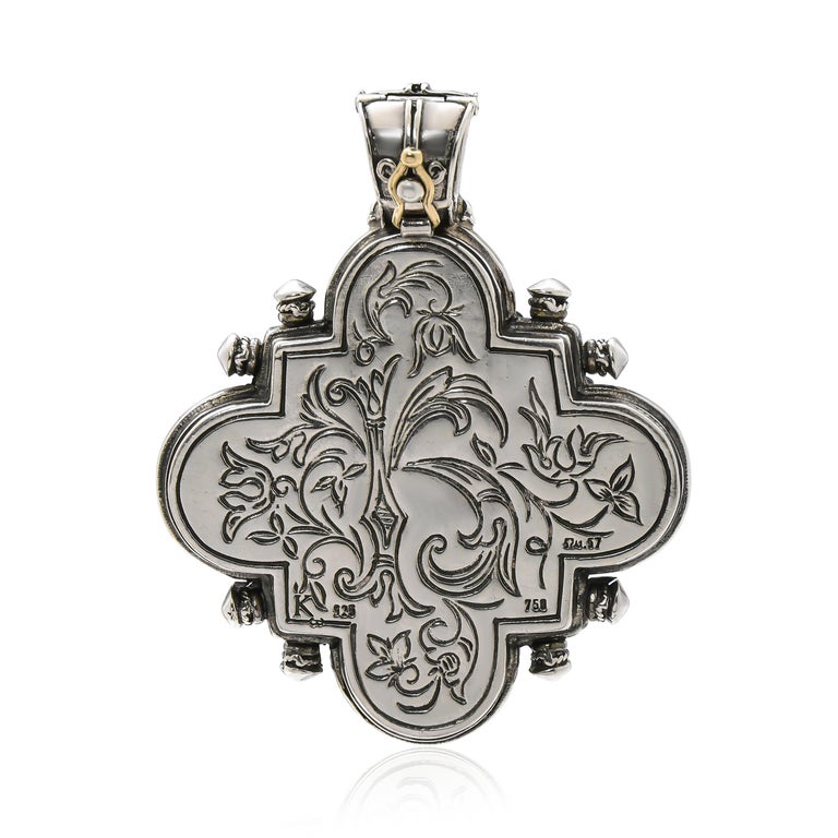 Konstantino Sterling Silver and 18k Yellow Gold Clover Pendant For Sale ...