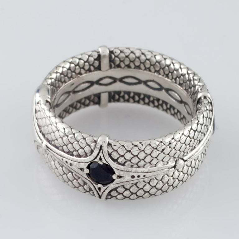 Konstantino Sterling Silver Dragon Armor Ring with Black Spinel at 1stDibs