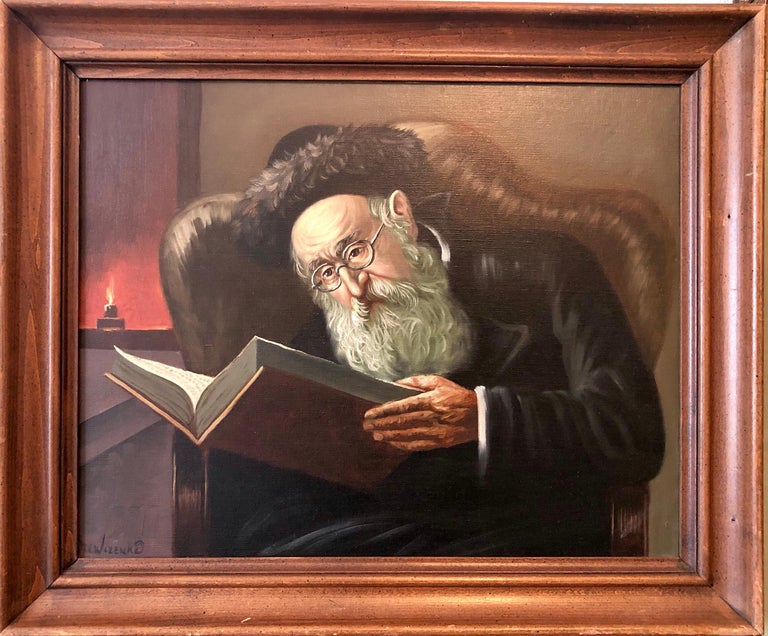 Konstanty Szewczenko - Polish Jewish Art, The Rabbi Studying, Judaica ...