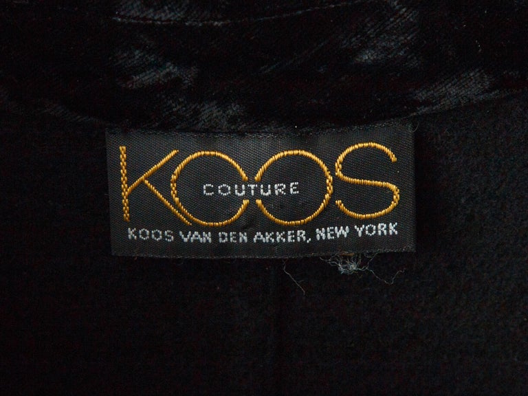 Koos Van Den Akker Couture Black Long Velvet Coat at 1stDibs