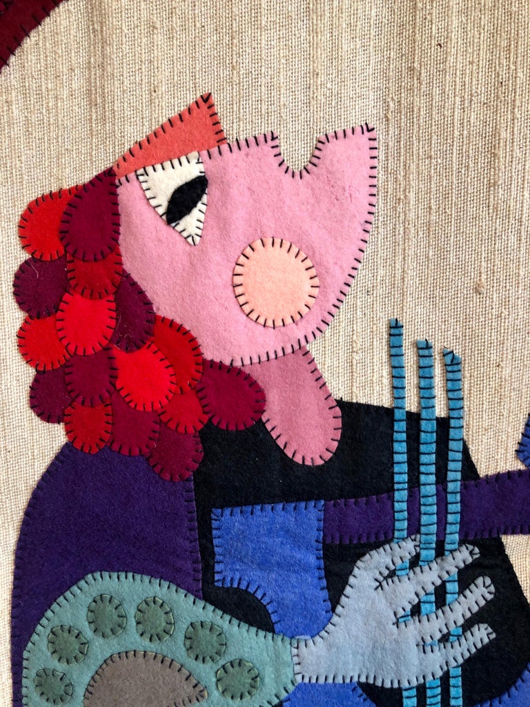 Kopel Gurwin - Wool Felt Applique Original Vintage Israeli Judaica Folk ...