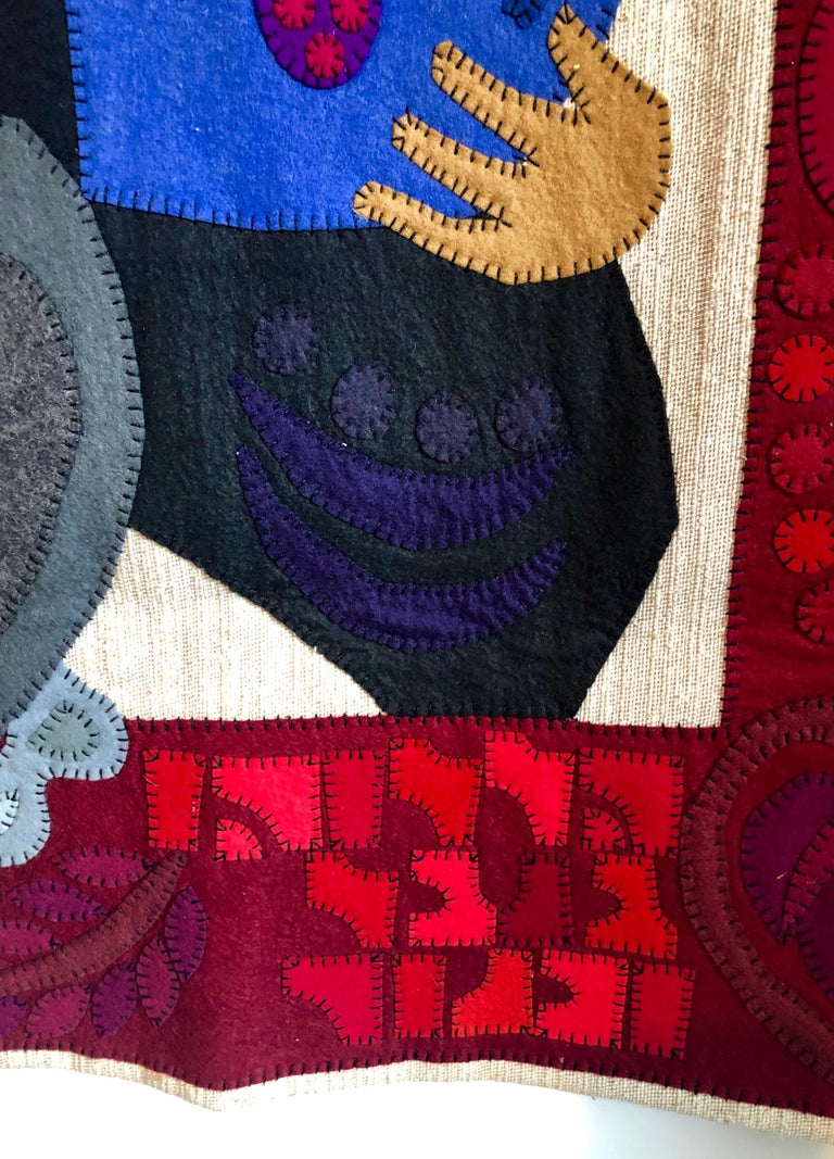 Kopel Gurwin - Wool Felt Applique Original Vintage Israeli Judaica Folk ...