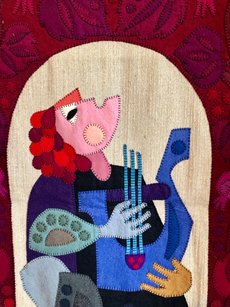 Kopel Gurwin - Wool Felt Applique Original Vintage Israeli Judaica Folk ...