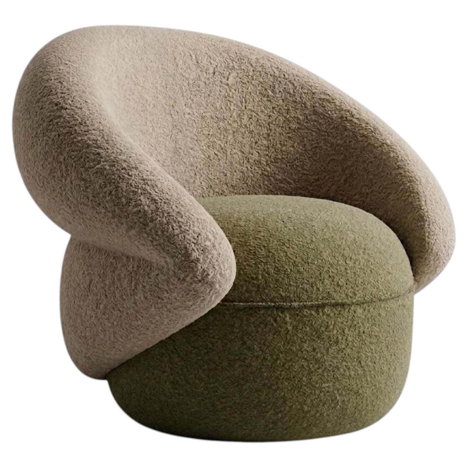 KORA Armchair - Contemporary Sculptural Statement Seat w/ Fabric by ...