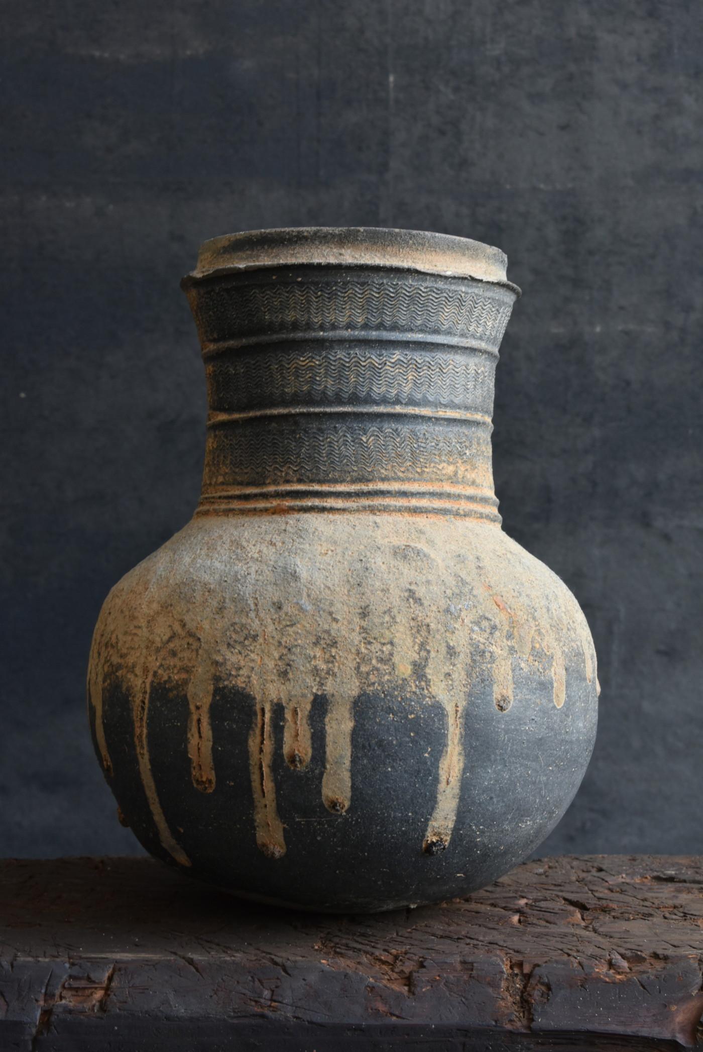 Korean antique pottery jar/amazing natural glaze vase/excavated ...
