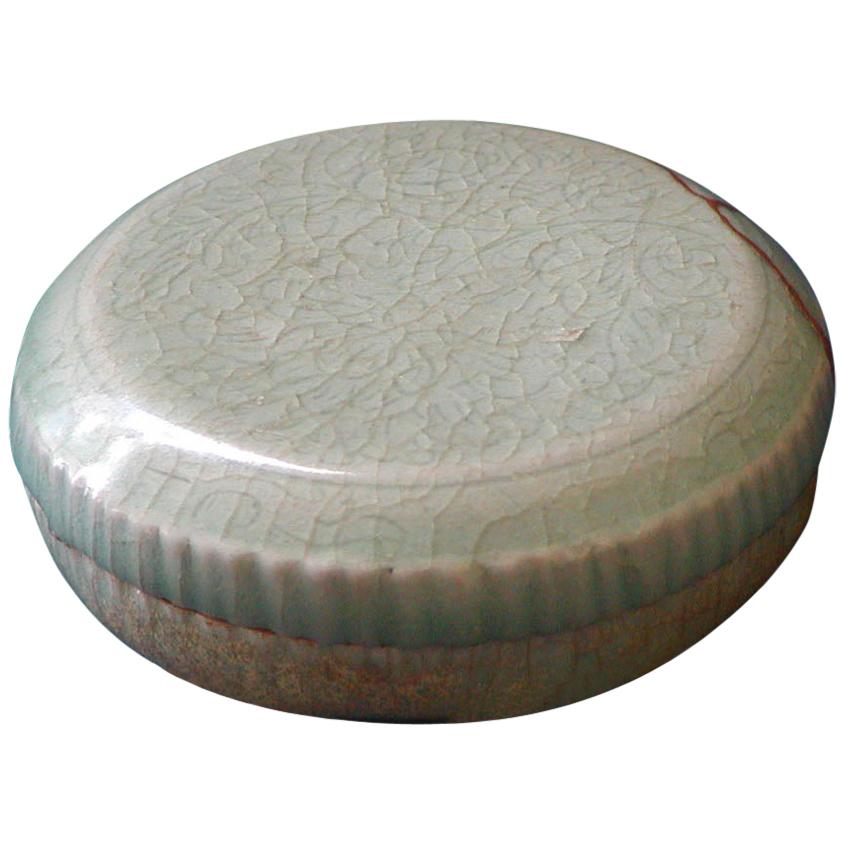 Korean Celadon Ceramic Box and Cover, Koryo Dynasty at 1stDibs