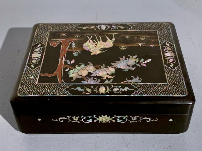 Korean Lacquer and Mother of Pearl Inlay "Longevity" Box, 1930s, Korea ...