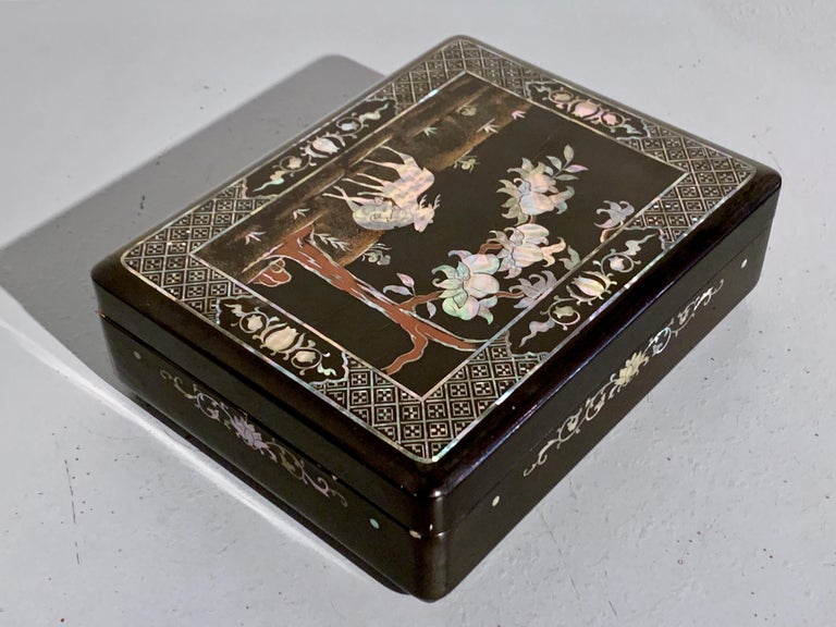 Korean Lacquer and Mother of Pearl Inlay "Longevity" Box, 1930s, Korea ...