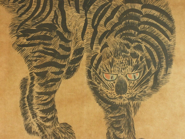Korean Scroll of a Prowling Tiger, 20th Century at 1stDibs | korean ...