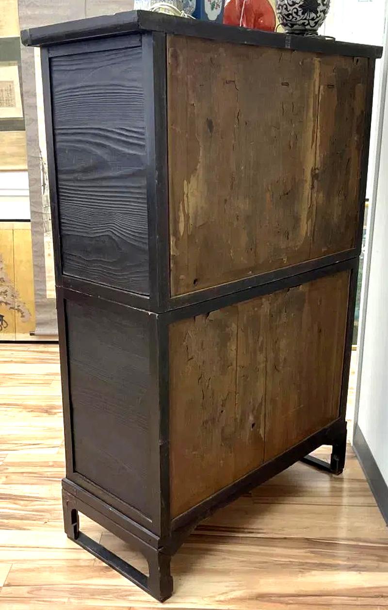 Korean Two-Level Stacking Chests with Mirrored Persimmon Wood Panels ...