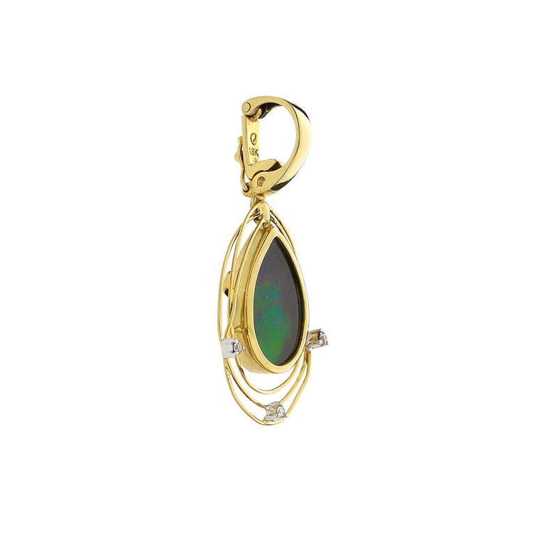 Korite Princess Solara AA Ammolite and Diamond 18K Pendant For Sale at ...