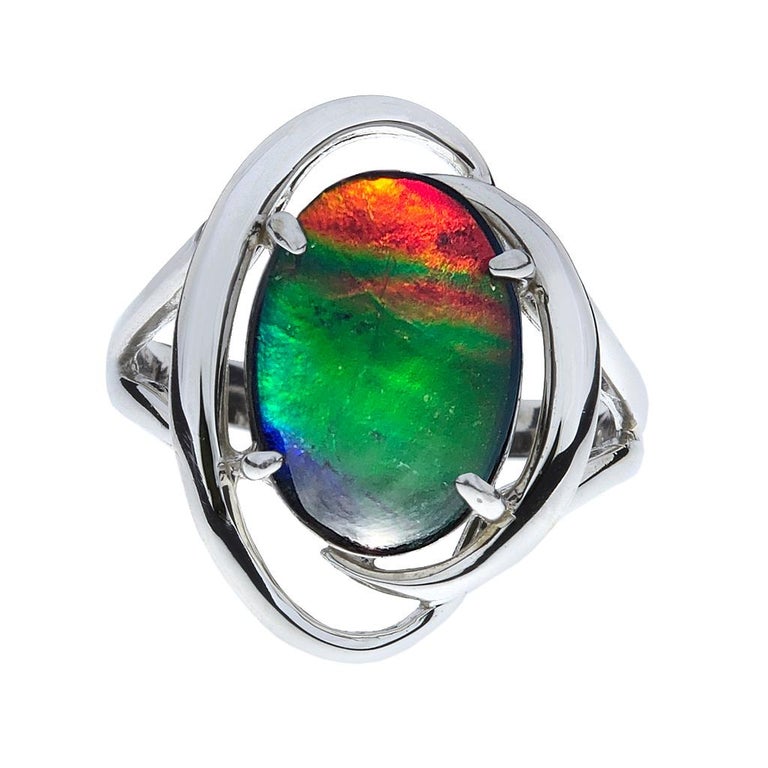 Korite Rosalind Ammolite 14K Gold Ring For Sale at 1stDibs