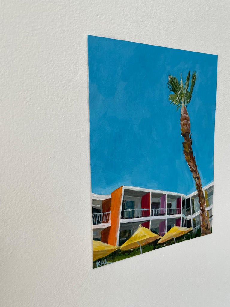 Kory Alexander - Palm Springs Hotel No. 3- acrylic on paper at 1stDibs