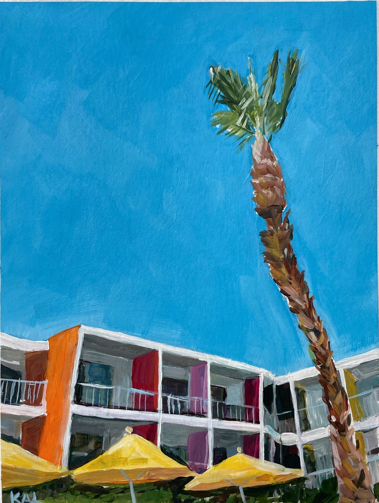Kory Alexander - Palm Springs Hotel No. 3- acrylic on paper at 1stDibs