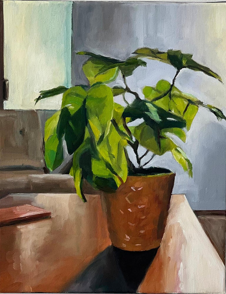 Kory Alexander - Plastic House Plant - oil on canvas For Sale at 1stDibs
