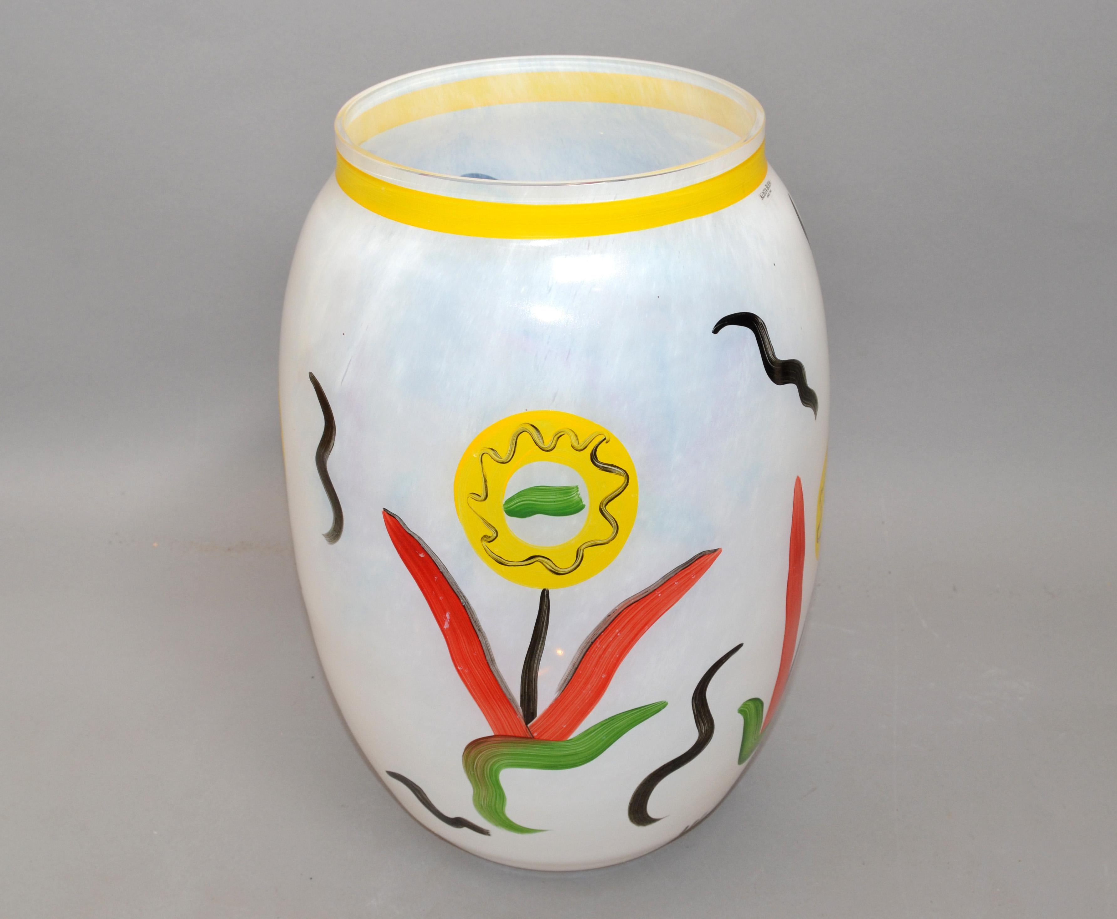 Kosta Boda Atelier Vase by Ulrica Hydman-Vallien Blown Art Glass Flower ...