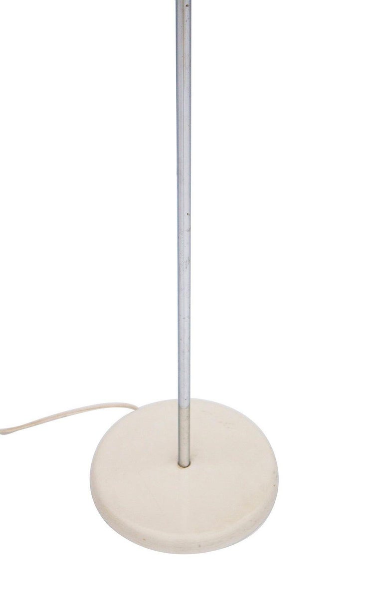 Kovacs Floor Lamp with Round White Base and Chrome Stem For Sale at 1stDibs
