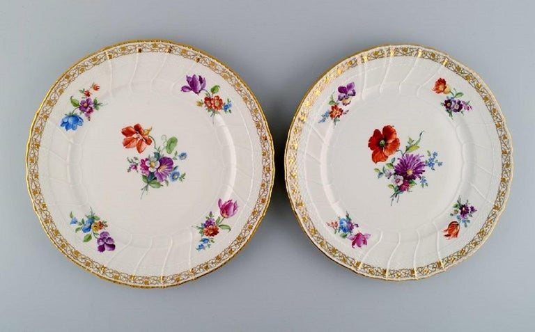 Kpm, Berlin, Five Antique Dinner Plates in Curved Porcelain. Late 19th ...