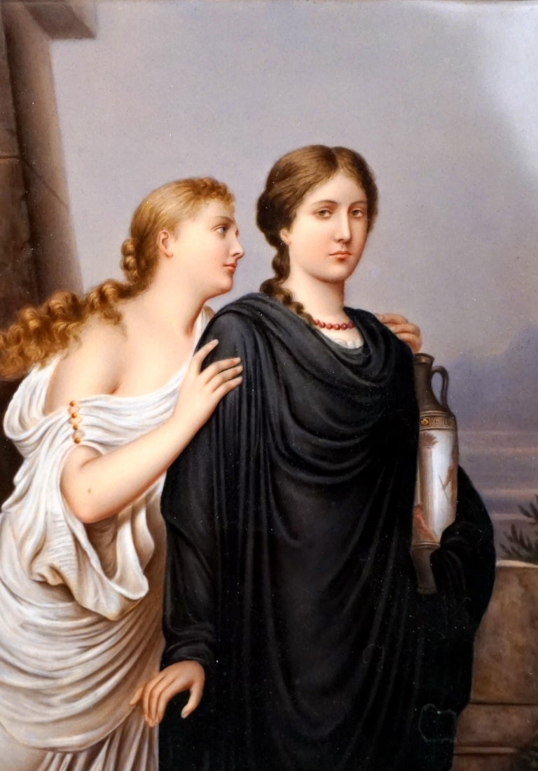 KPM Berlin Porcelain Picture Plate 'Antigone and Ismene' Germany 1870 For Sale at 1stDibs ...
