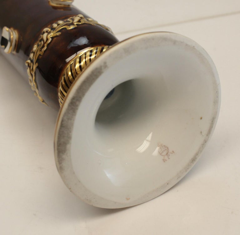 KPM Porcelain and Gilt Vase, Applied Checkered Accents, circa 1850 For ...