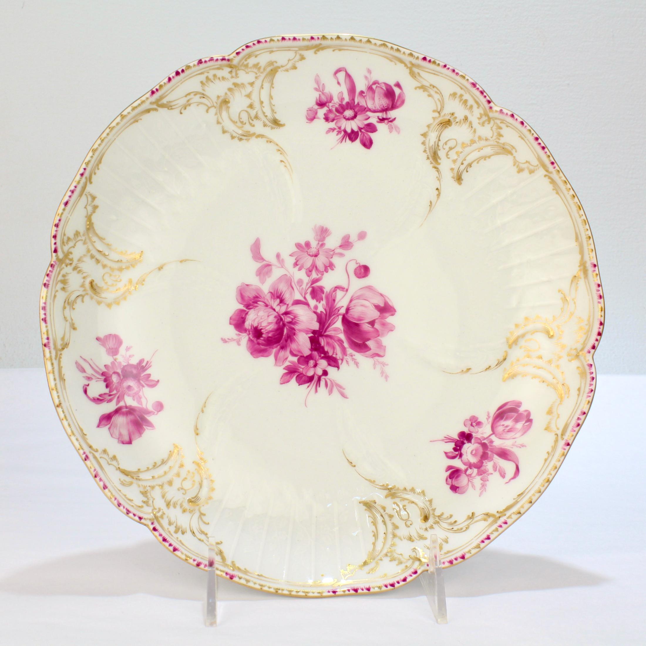 KPM Royal Berlin Porcelain Reliefzierat Pattern Low Bowl in Puce For ...