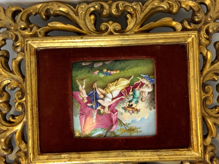 KPM Style Hand Painted Medieval Time Scene Plaque For Sale at 1stDibs